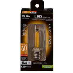 ヨドバシ.com - 朝日電器 エルパ ELPA フィラメントLED電球 シャンデリアC/D E26口金 60形相当 電球色 調光器対応 LDC6CL-G/D-F377 通販【全品無料配達】